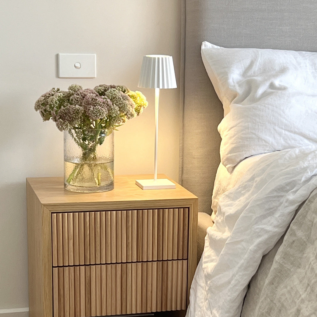 Plisse Luxurious Cordless Table Lamp, Portable & Modern LED Lamp ...