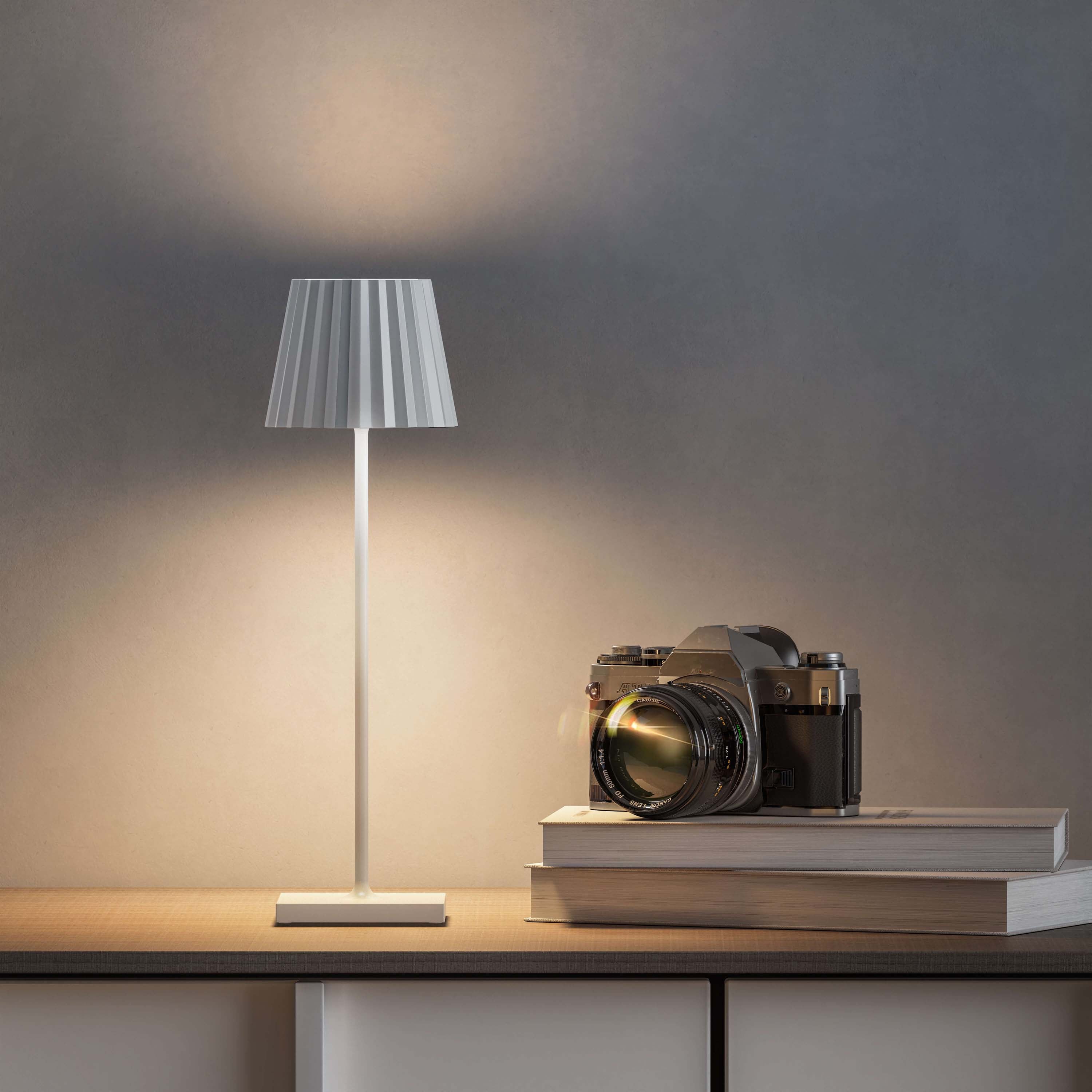 Plisse Luxurious Cordless Table Lamp, Portable & Modern LED Lamp ...